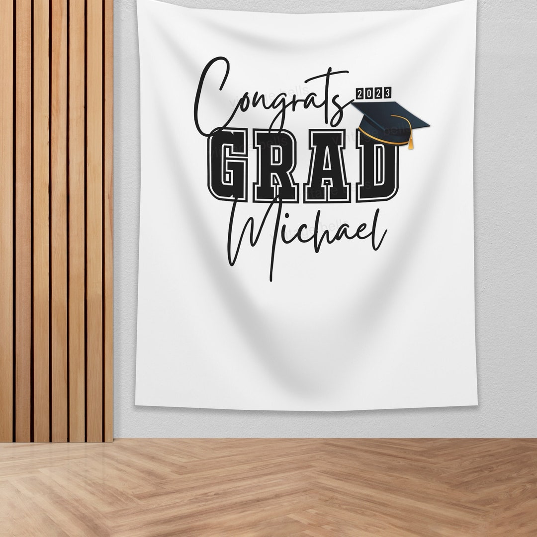 Graduation Party Backdrop Decor, Custom Graduation Photo Background ...