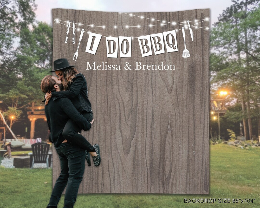 BBQ Engagement Party Photo Backdrop, Custom Wedding Shower Photo Booth ...