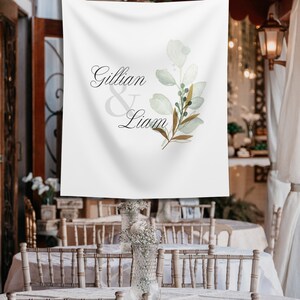 Wedding Backdrop for Photo, Rustic Botanical Wedding Banner, Custom ...