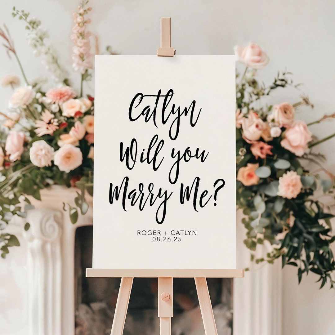 Foam Board Wedding Proposal Sign, Marriage Engagement Proposal Sign ...