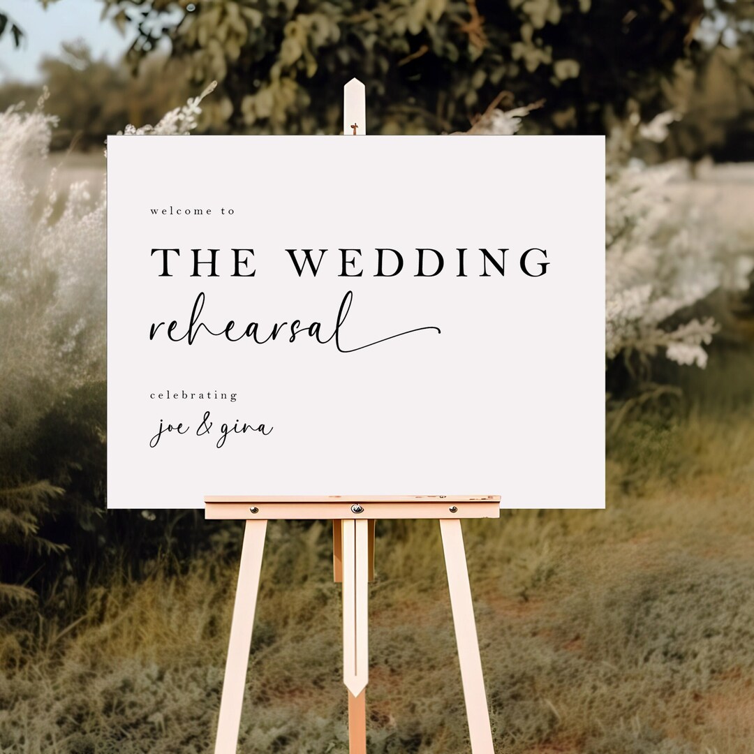 CUSTOM Rehearsal Welcome Sign, the Night Before Sign, Wedding Ceremony ...