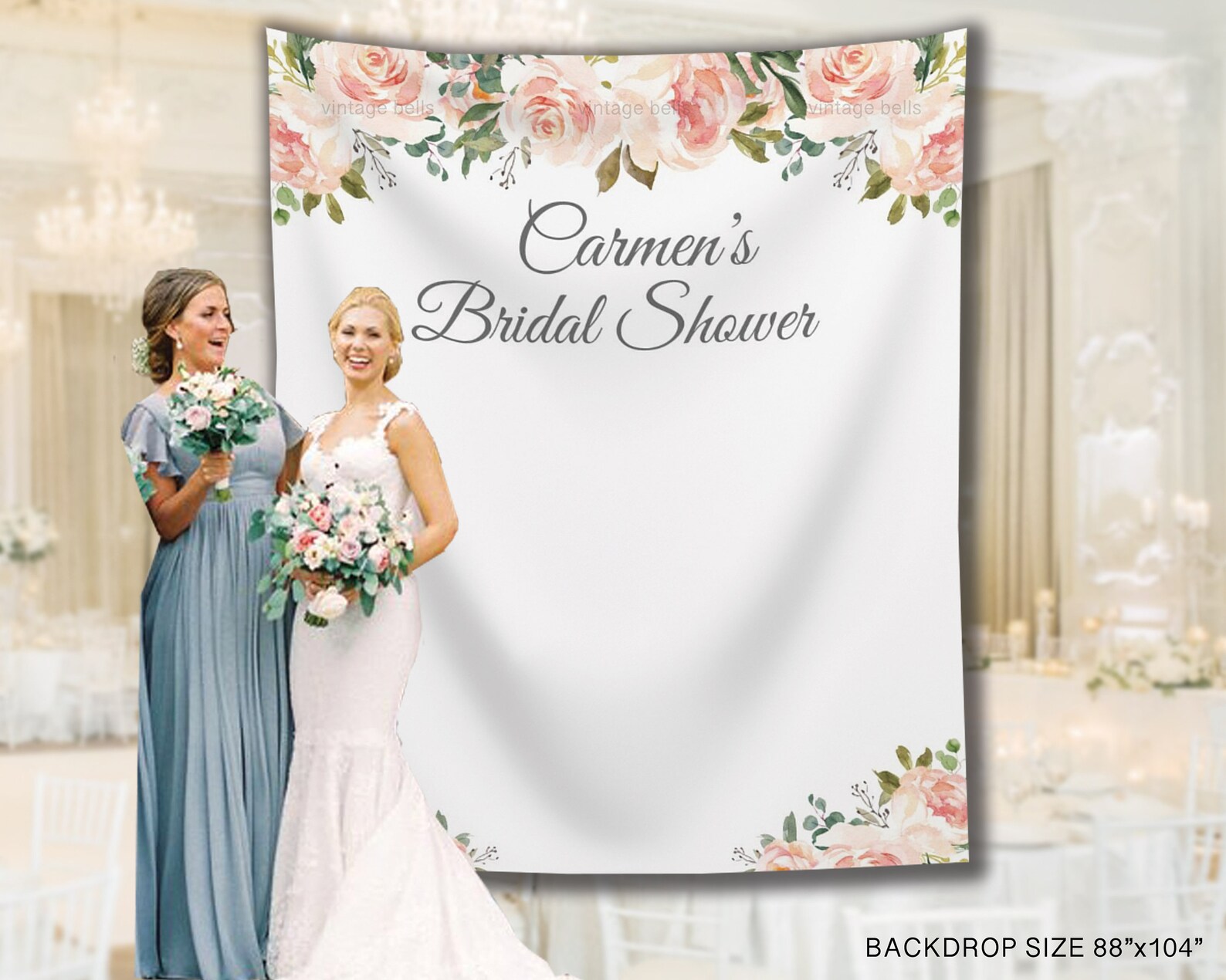 Bridal Shower Backdrop Personalized Party Decorations Banner - Etsy