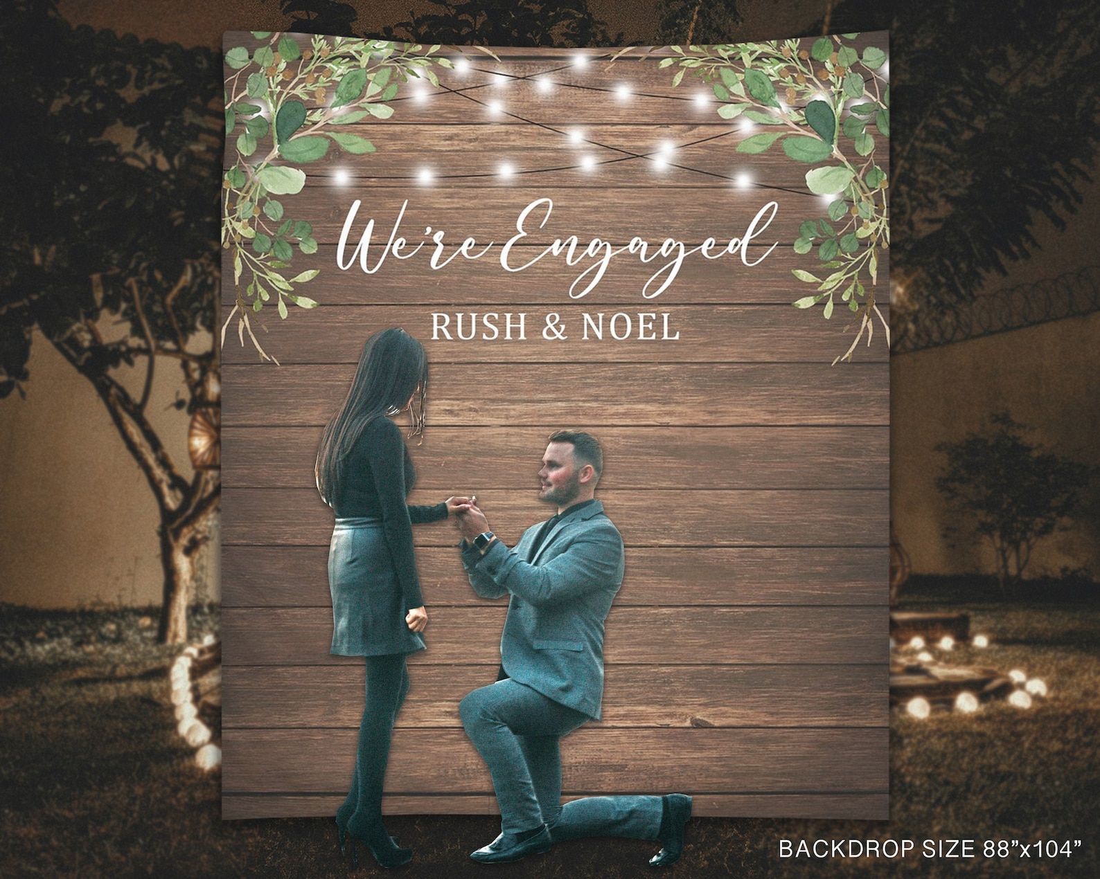 Engagement Photo Backdrop We're Engaged Wedding Shower | Etsy