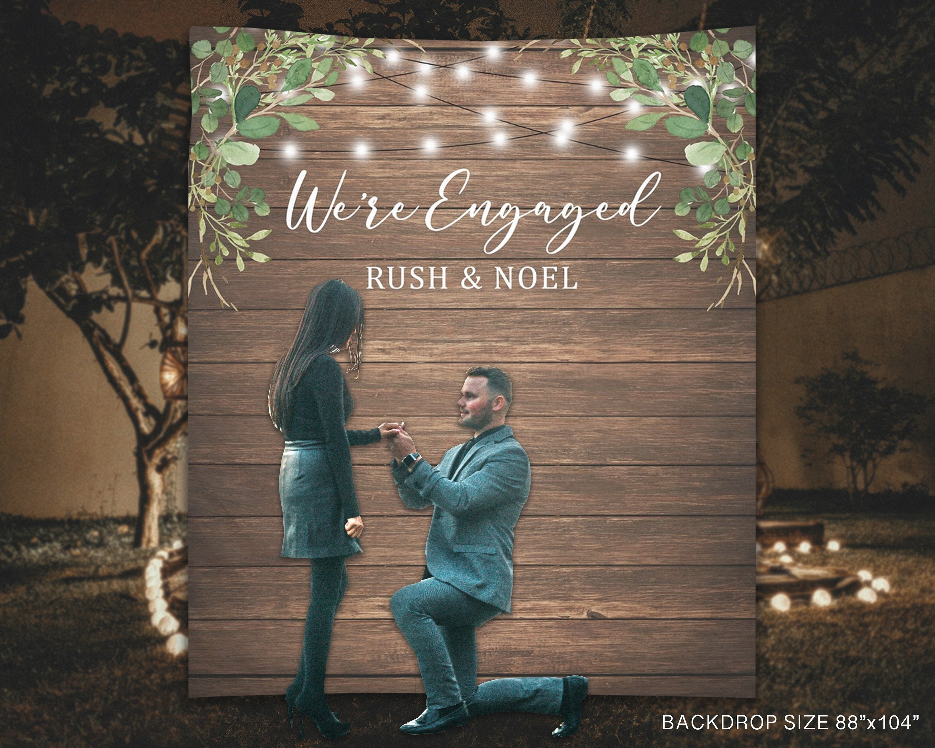 Engagement Photo Backdrop We're Engaged Wedding Shower | Etsy