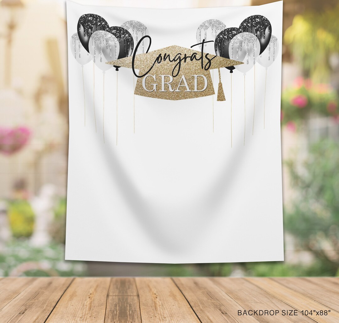 Graduation Party Photo Backdrop, Graduation Photo Booth Background ...