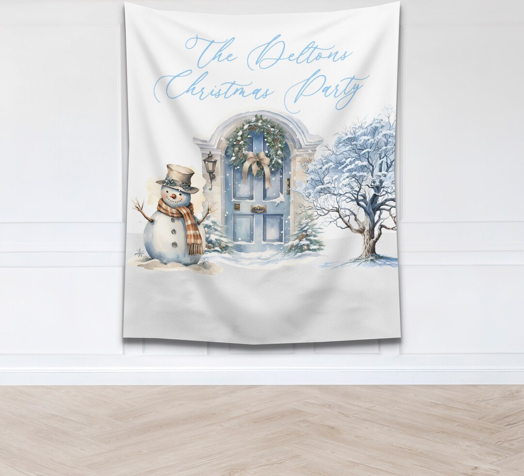 Winter Wonderland Christmas Party Backdrop, Personalized Christmas ...