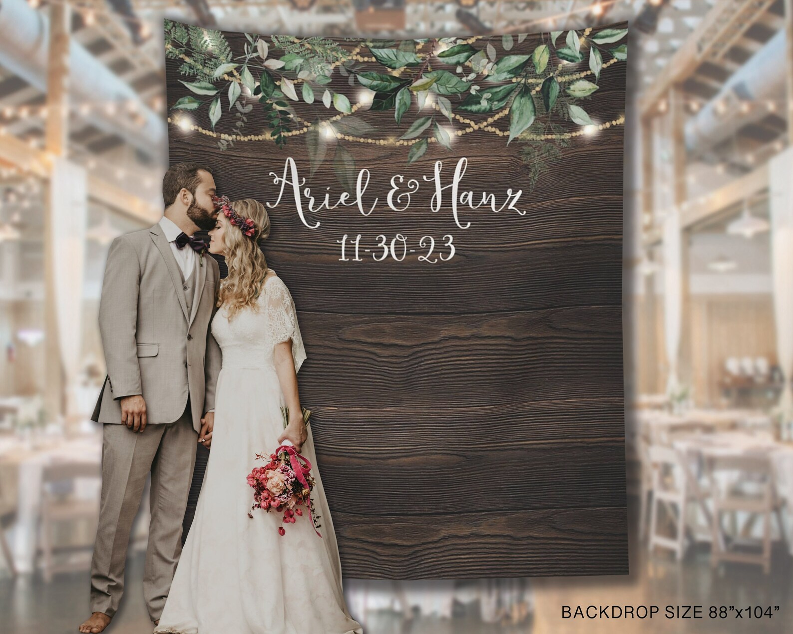 Wedding Backdrop Rustic Wood Botanical Wedding Backdrop for - Etsy