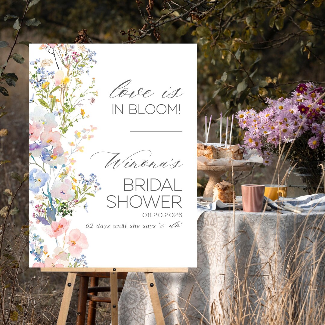 Whimsical Garden Bridal Shower Welcome Sign, Wildflower Bridal Brunch ...