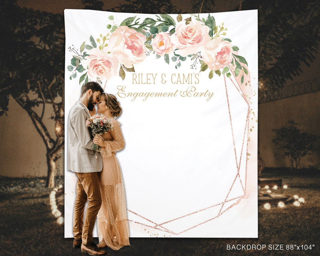 Engagement Party Decoration, Backyard Engagement Wall Party Sign, We're ...