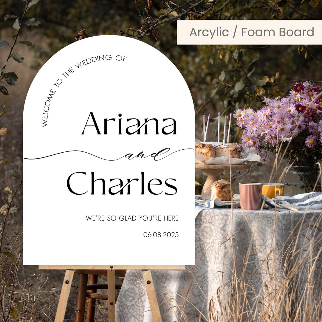 Acrylic Wedding Arch Sign, Foam Board Arch Wedding Welcome Sign ...
