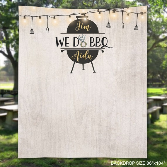 BBQ Engagement Party Backdrop Photo Booth Station Props | Etsy