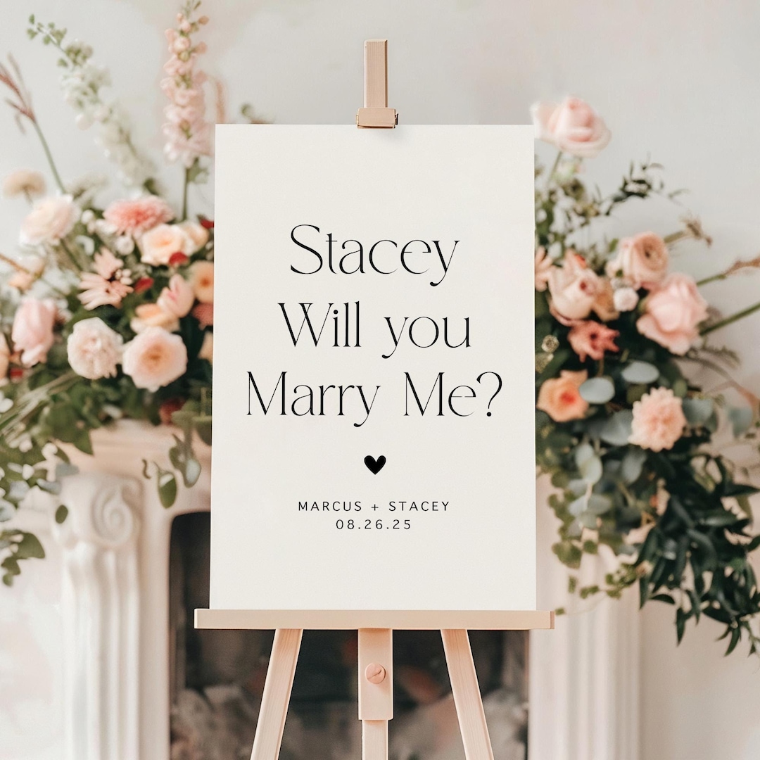 Printed Will You Marry Me Sign, Surprise Marriage Proposal Sign ...