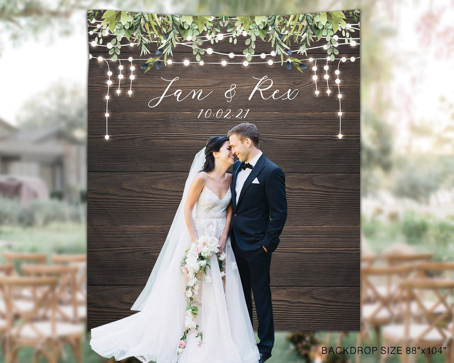 Wedding Backdrop Rustic Leafy Wood Wedding Banner - Etsy