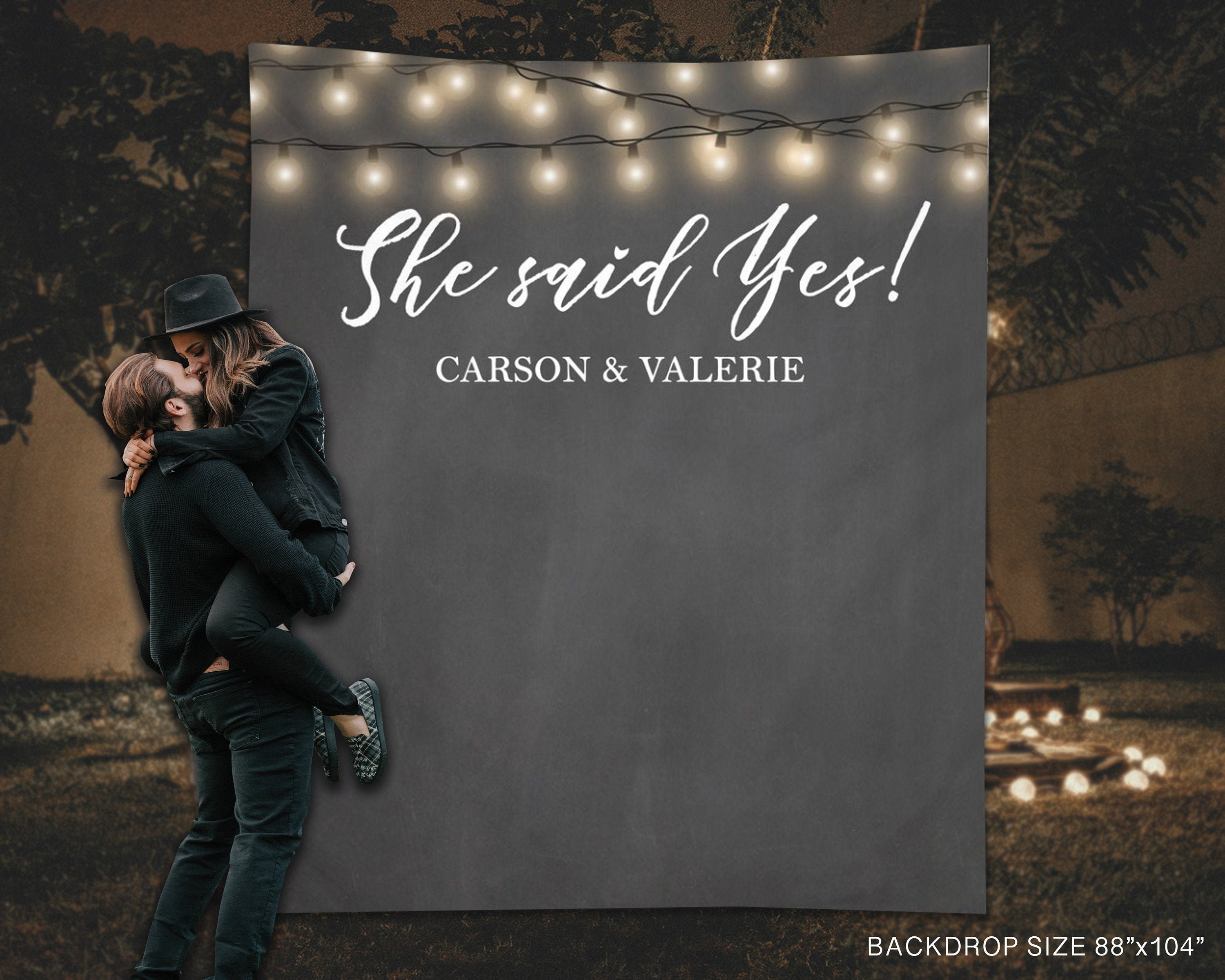 Wedding Proposal Backdrop She Said Yes Banner Engagement | Etsy