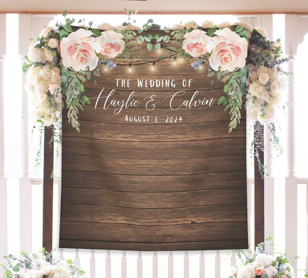 Rustic Boho Wedding Backdrop, Woodland Wedding Decor, Elegant Floral ...