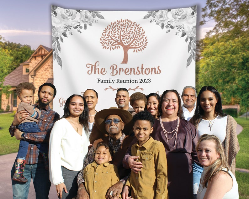 Family Party Photo Backdrop, Family Reunion Step and Repeat Banner ...