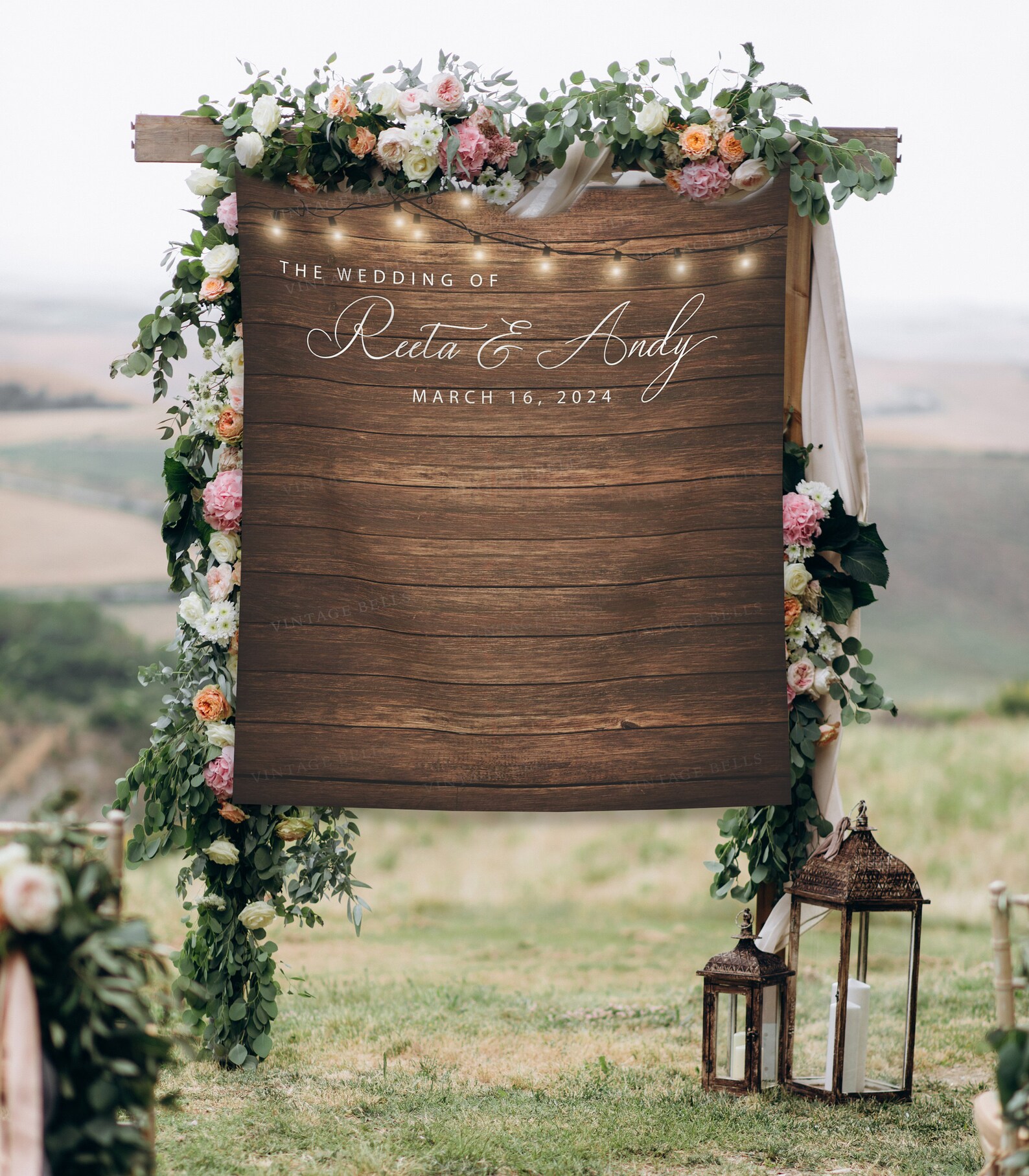 Rustic Wedding Backdrop, Woodland Wedding Decor, Custom Ceremony ...