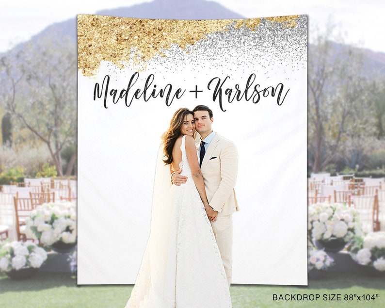 Wedding Photo Backdrop Gold Silverglitters Wedding Reception - Etsy