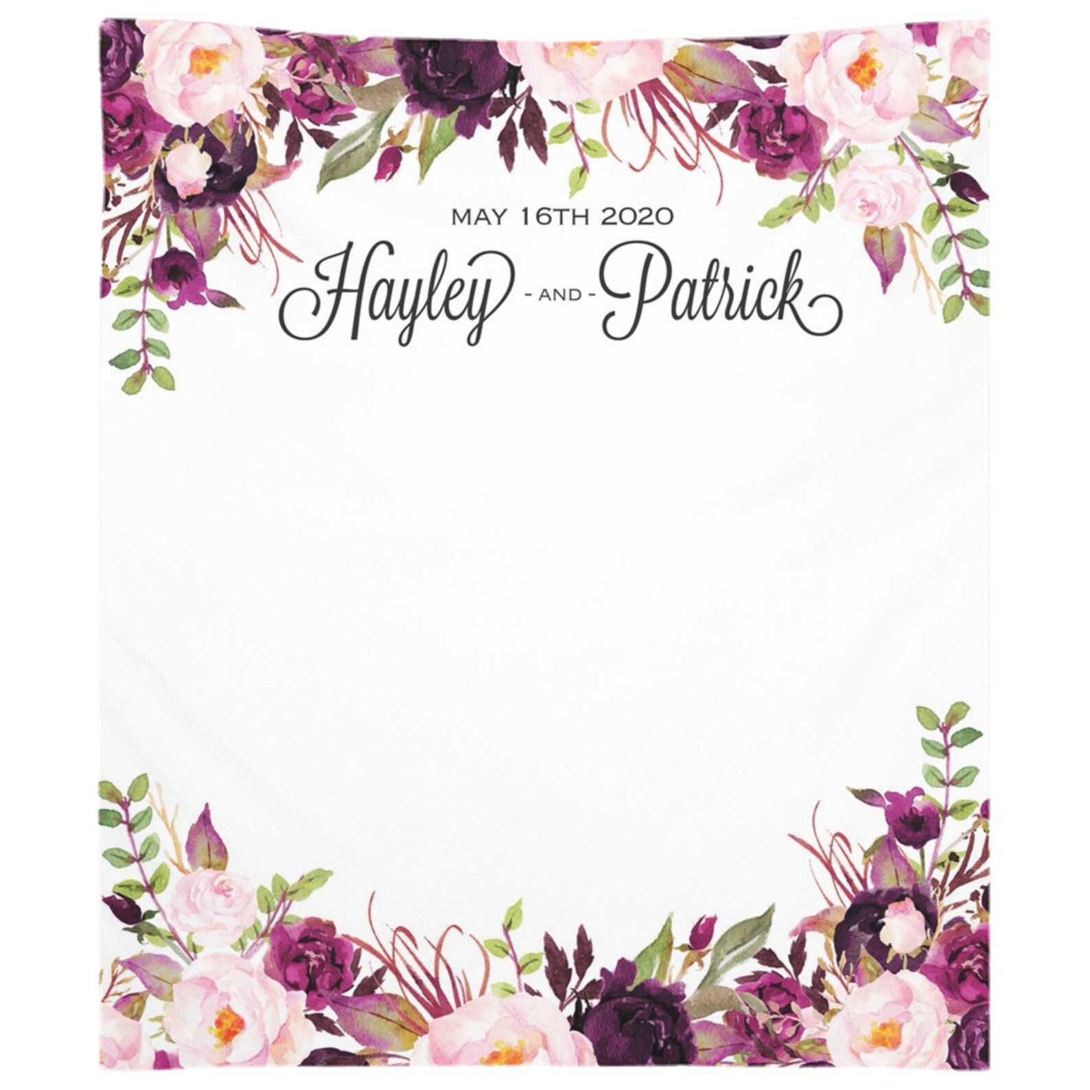 Wedding Backdrop Purple Floral Custom Wedding Backdrop Photo - Etsy