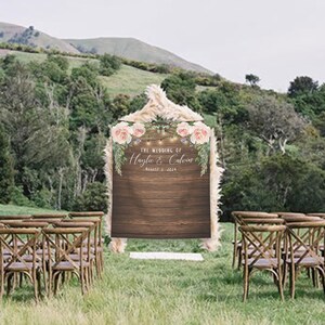 Rustic Boho Wedding Backdrop, Woodland Wedding Decor, Elegant Floral ...