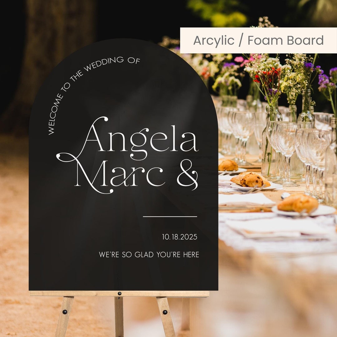 Acrylic Wedding Arch Sign, Foam Board Arch Wedding Welcome Sign ...