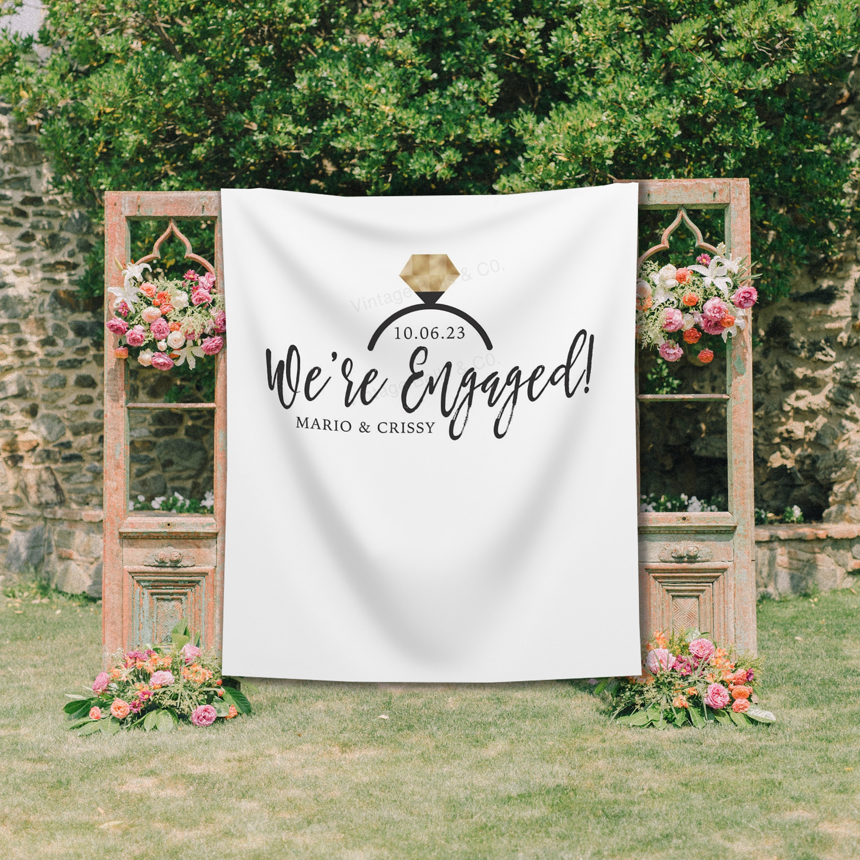 Engagement Party Decoration Ideas, Custom Engagement Party Wall Sign ...