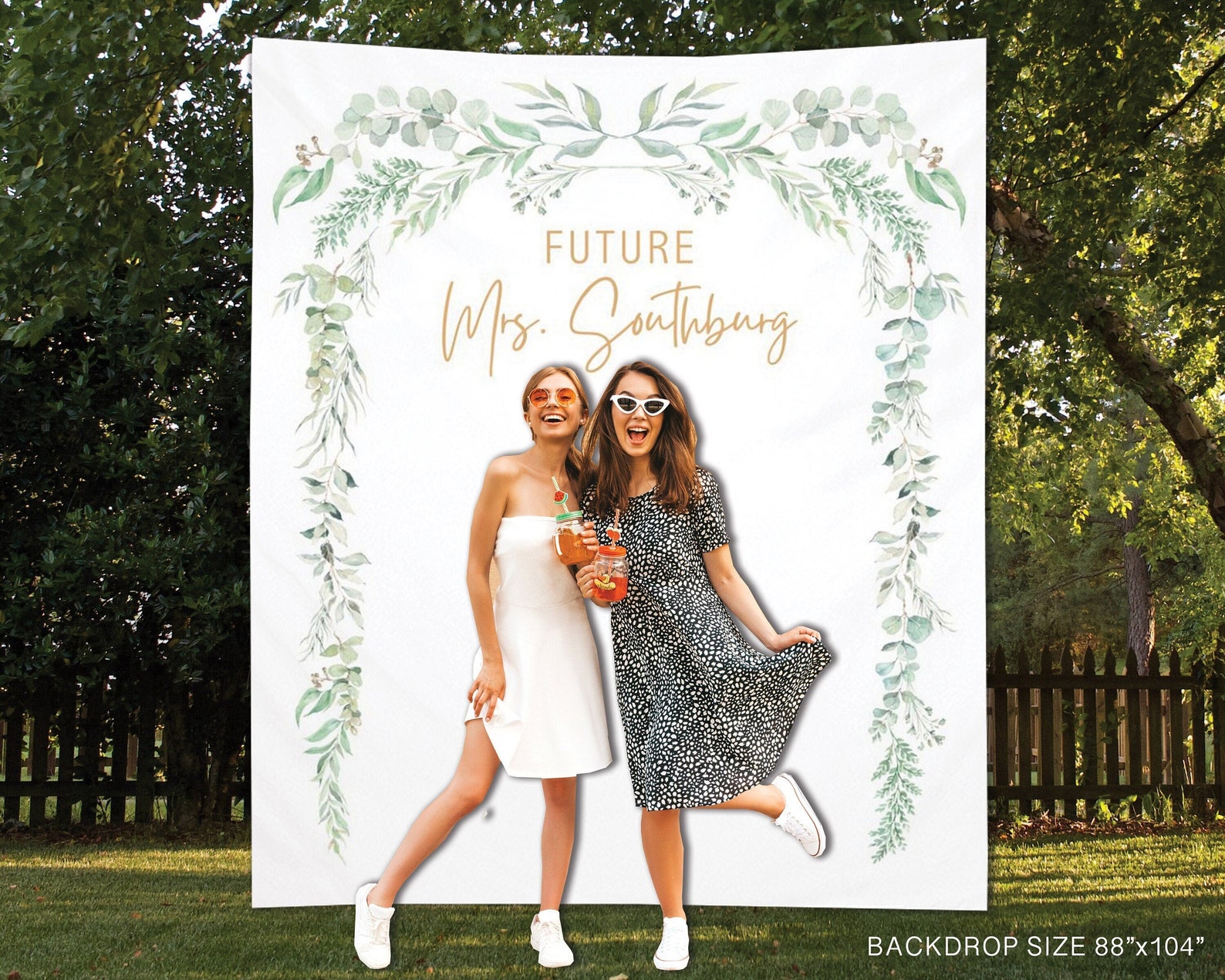 Future Mrs. Backdrop Greenery Bridal Shower Photo Backdrop - Etsy
