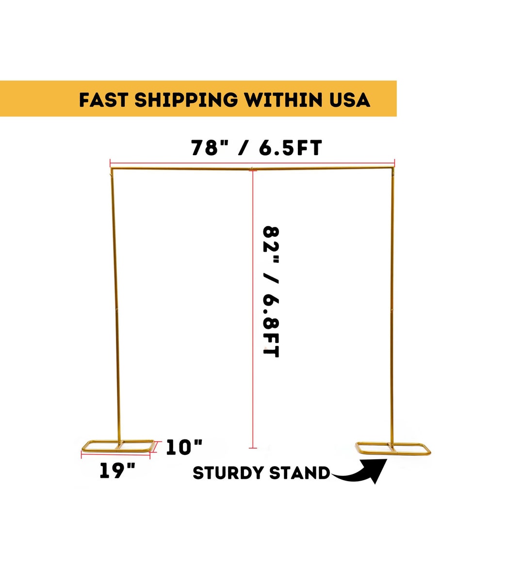 6.5ft X 6.8FT Rectangle Large Backdrop Stand, Photography Party ...