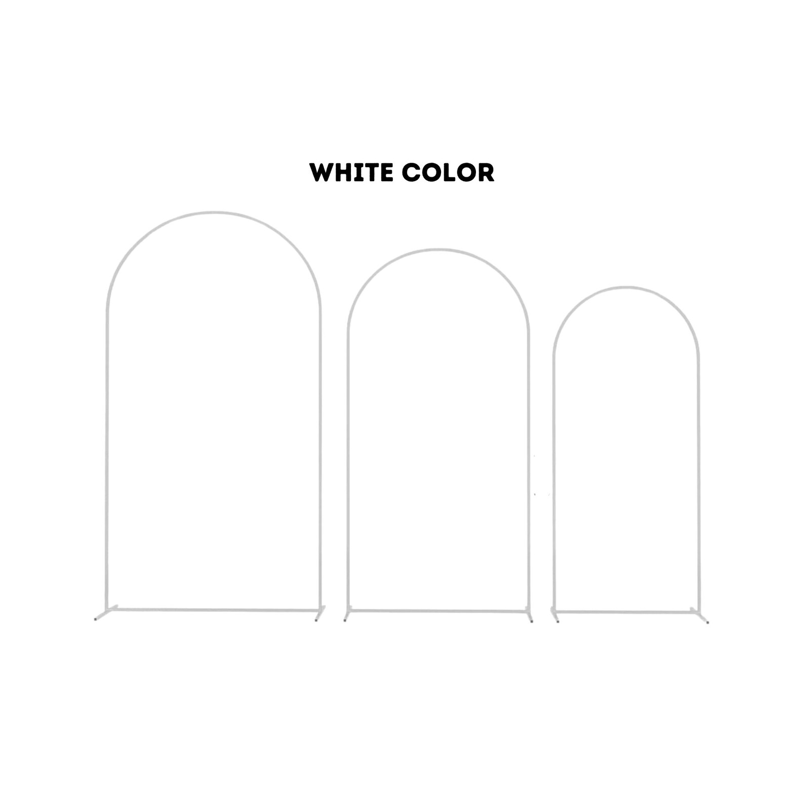 3 Pcs White Metal Arch Backdrop Stand Floral Display Gold Frame Metal ...