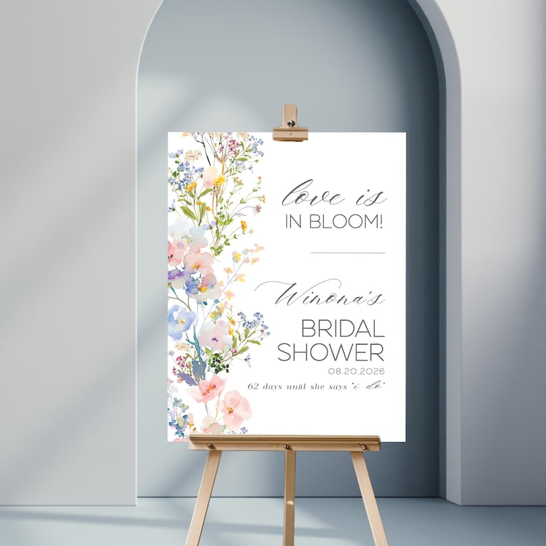 Whimsical Garden Bridal Shower Welcome Sign, Wildflower Bridal Brunch ...