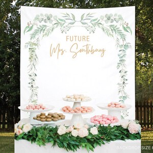 Future Mrs. Backdrop, Greenery Bridal Shower Photo Backdrop, Green ...