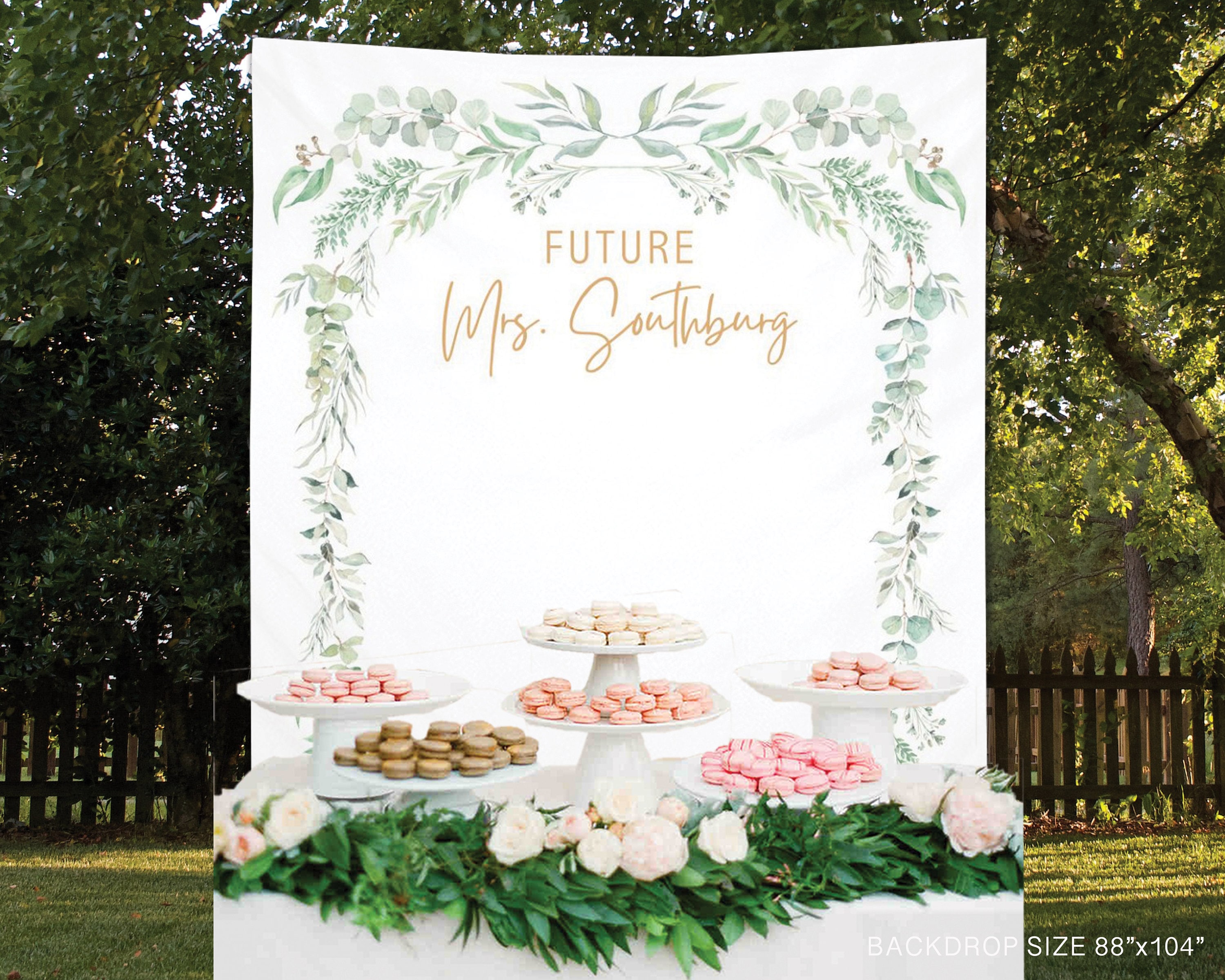 Future Mrs. Backdrop Greenery Bridal Shower Photo Backdrop | Etsy