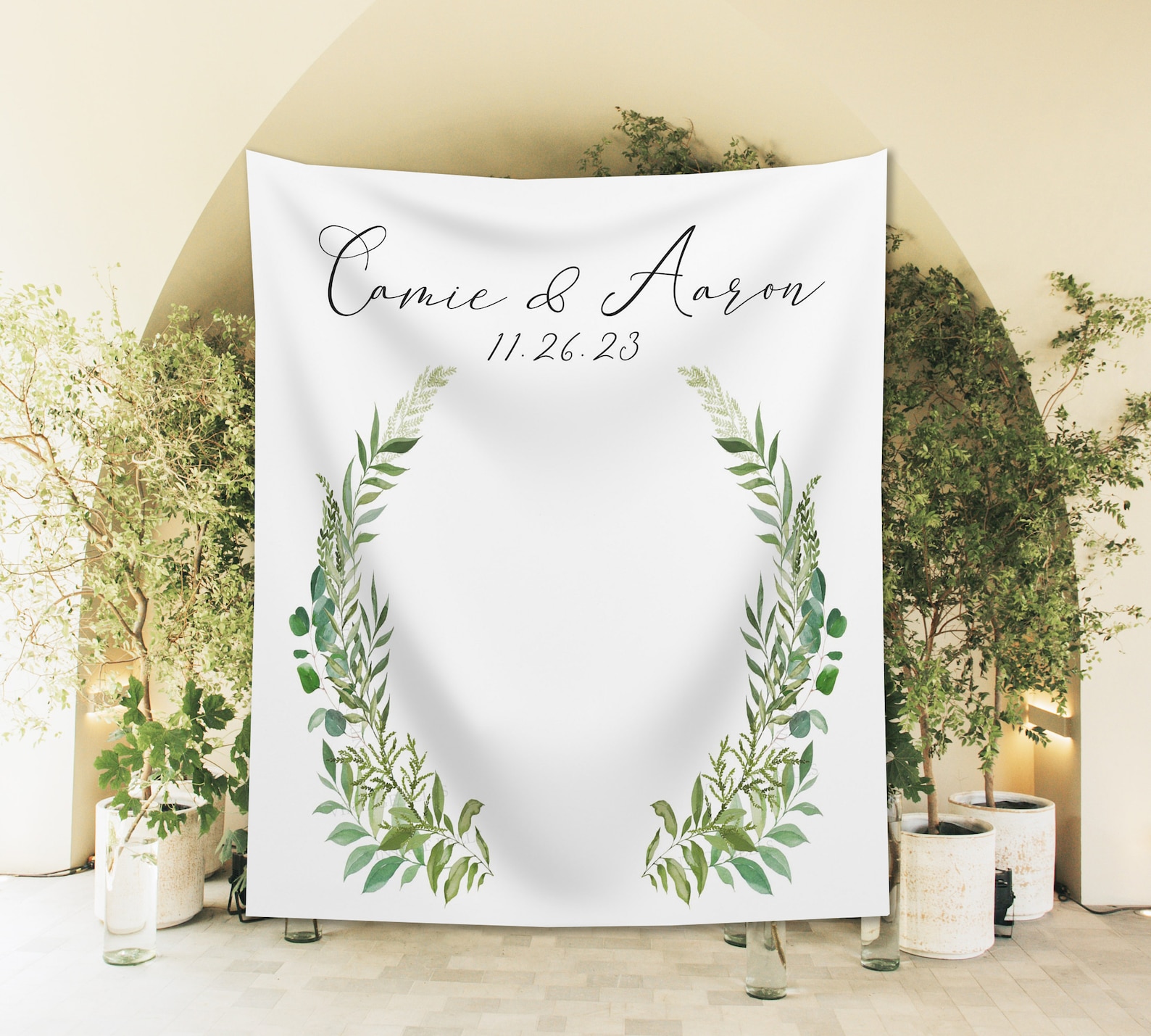 Greenery Wedding Backdrop, Rustic Wedding Decor, Botanical Wedding ...