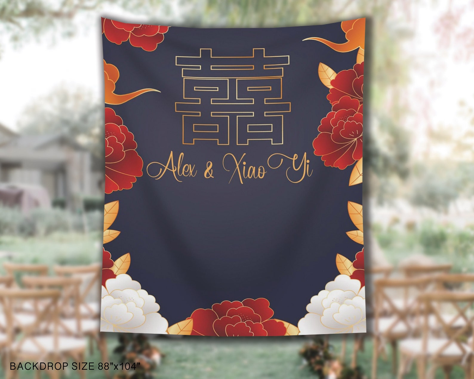 Chinese Wedding Backdrop Double Happiness Wedding - Etsy