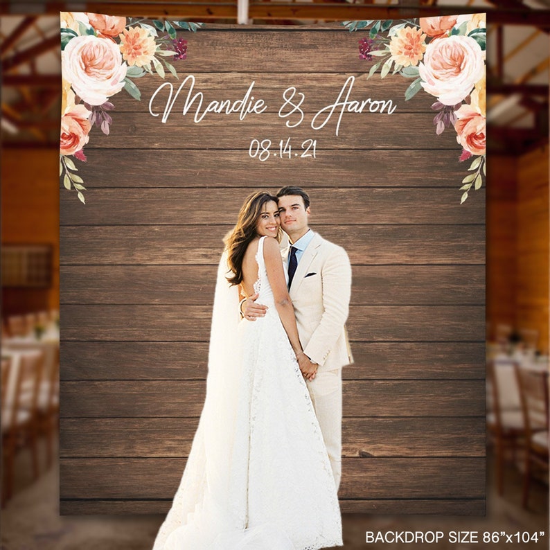 Wedding Backdrop Rustic Wedding Custom Banner Photo Booth | Etsy