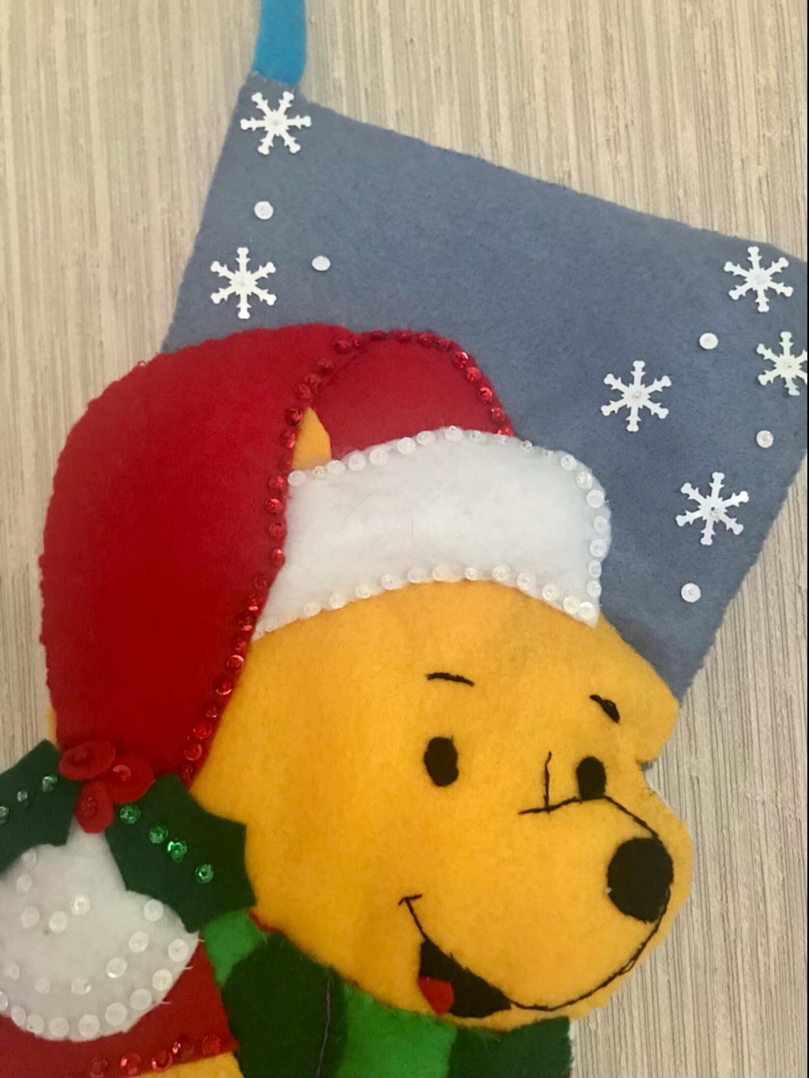 Pooh Bear Completed Handmade Felt Christmas Stocking From Janlynn Kit ...