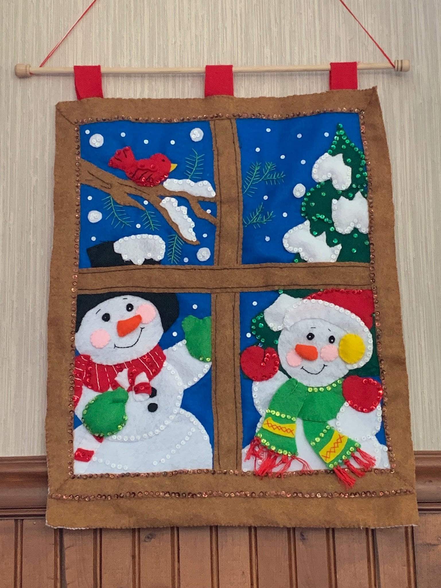 Winter Window Felt Wall Hanging Decoration Completed Handmade From ...