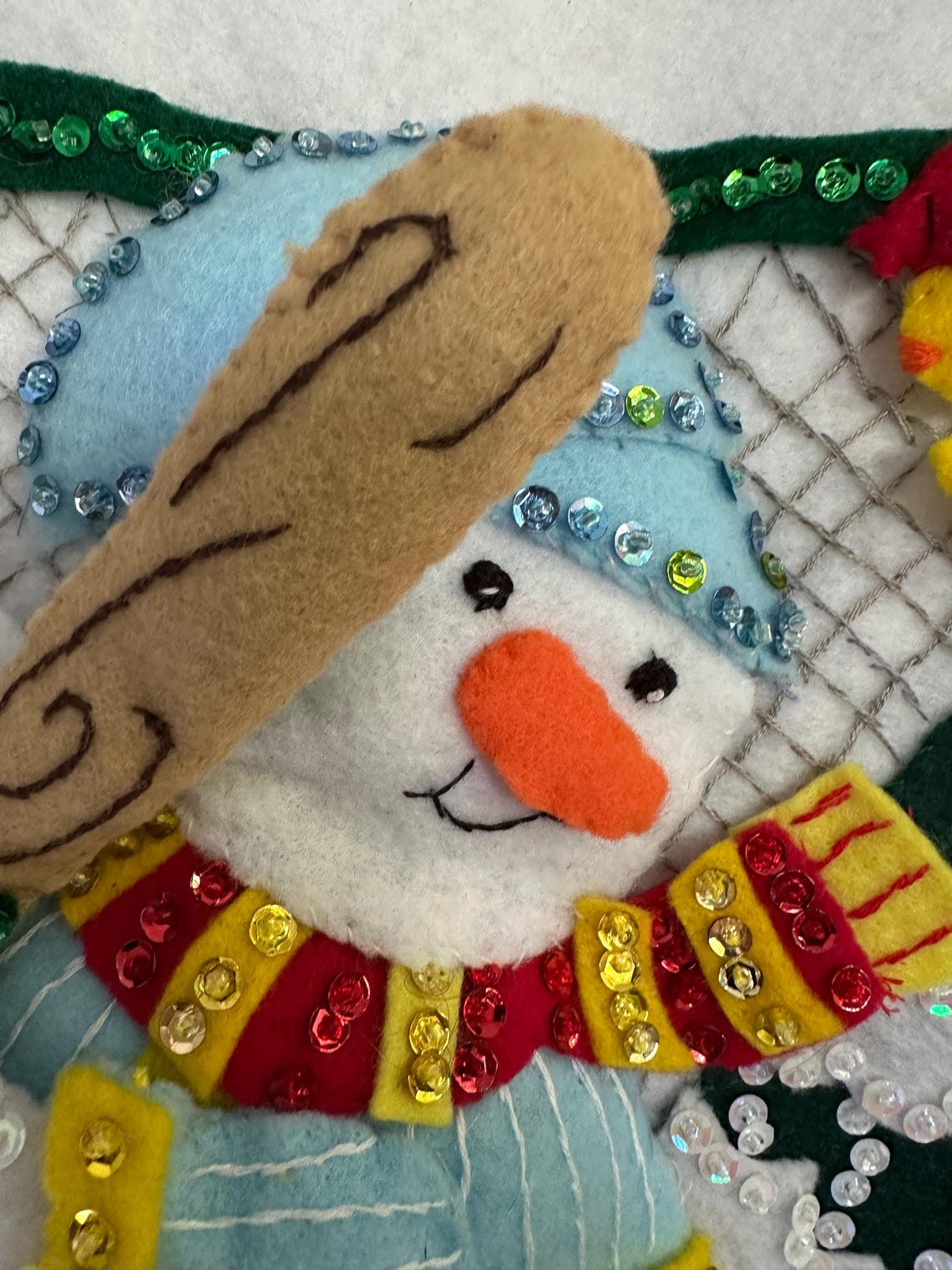 Baseball Snowman Completed Handmade Felt Christmas Stocking From ...