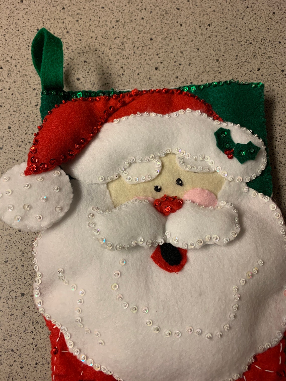 Happy Santa Completed Handmade Felt Christmas Stocking From - Etsy