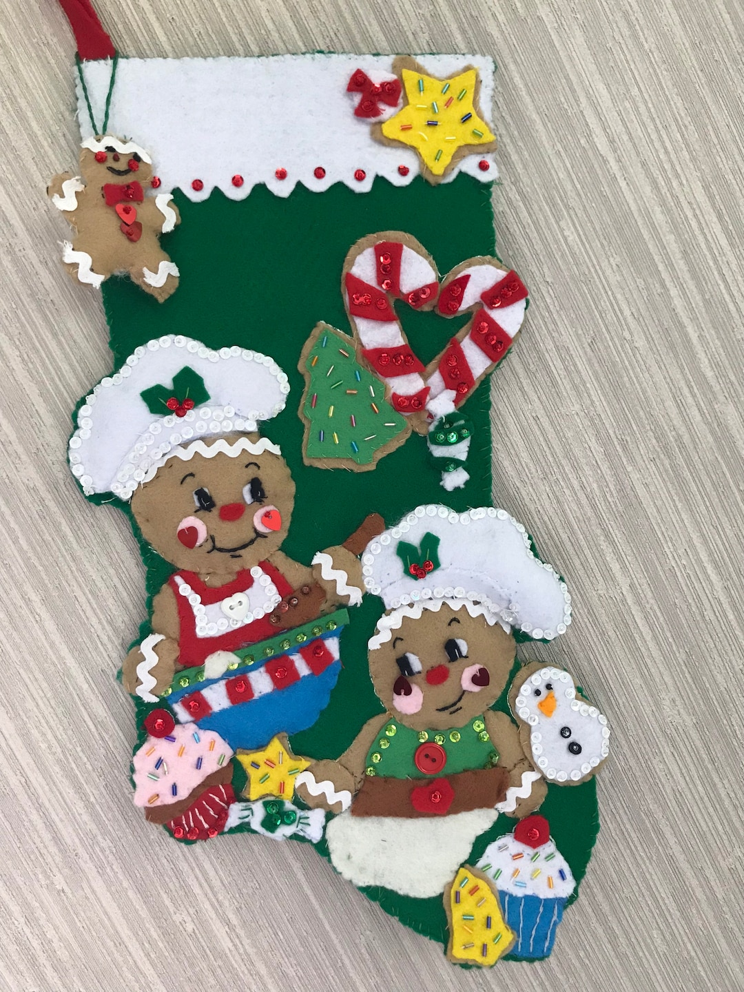 Gingerbread Bakers Handmade Felt Christmas Stocking From Design Works ...