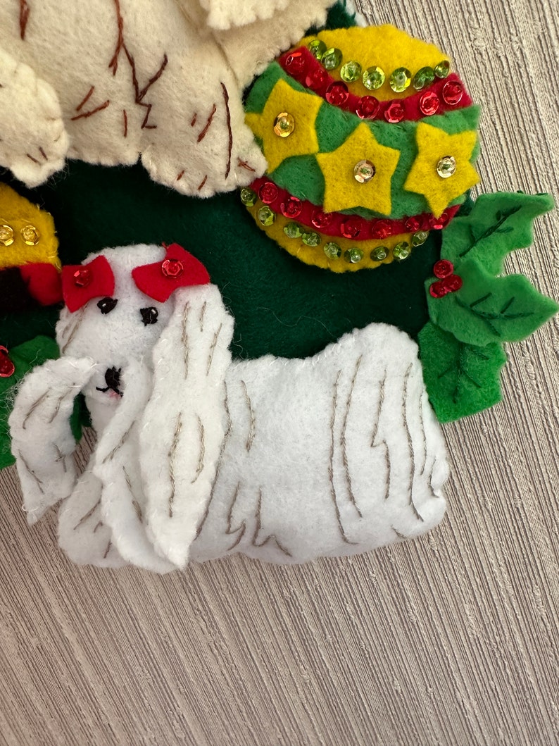 Santa Paws Completed Handmade Felt Christmas Stocking From - Etsy