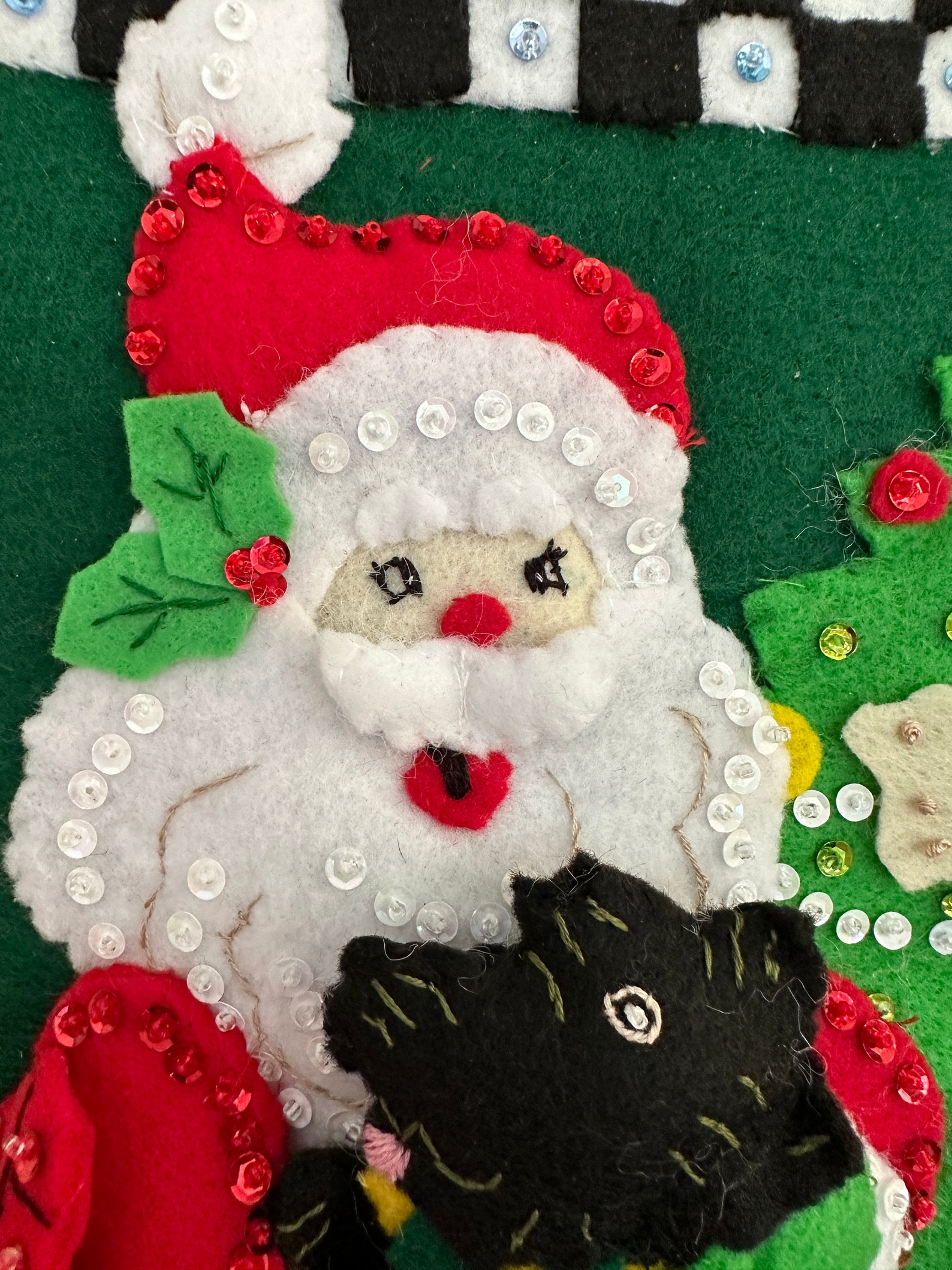 Santa Paws Completed Handmade Felt Christmas Stocking From - Etsy