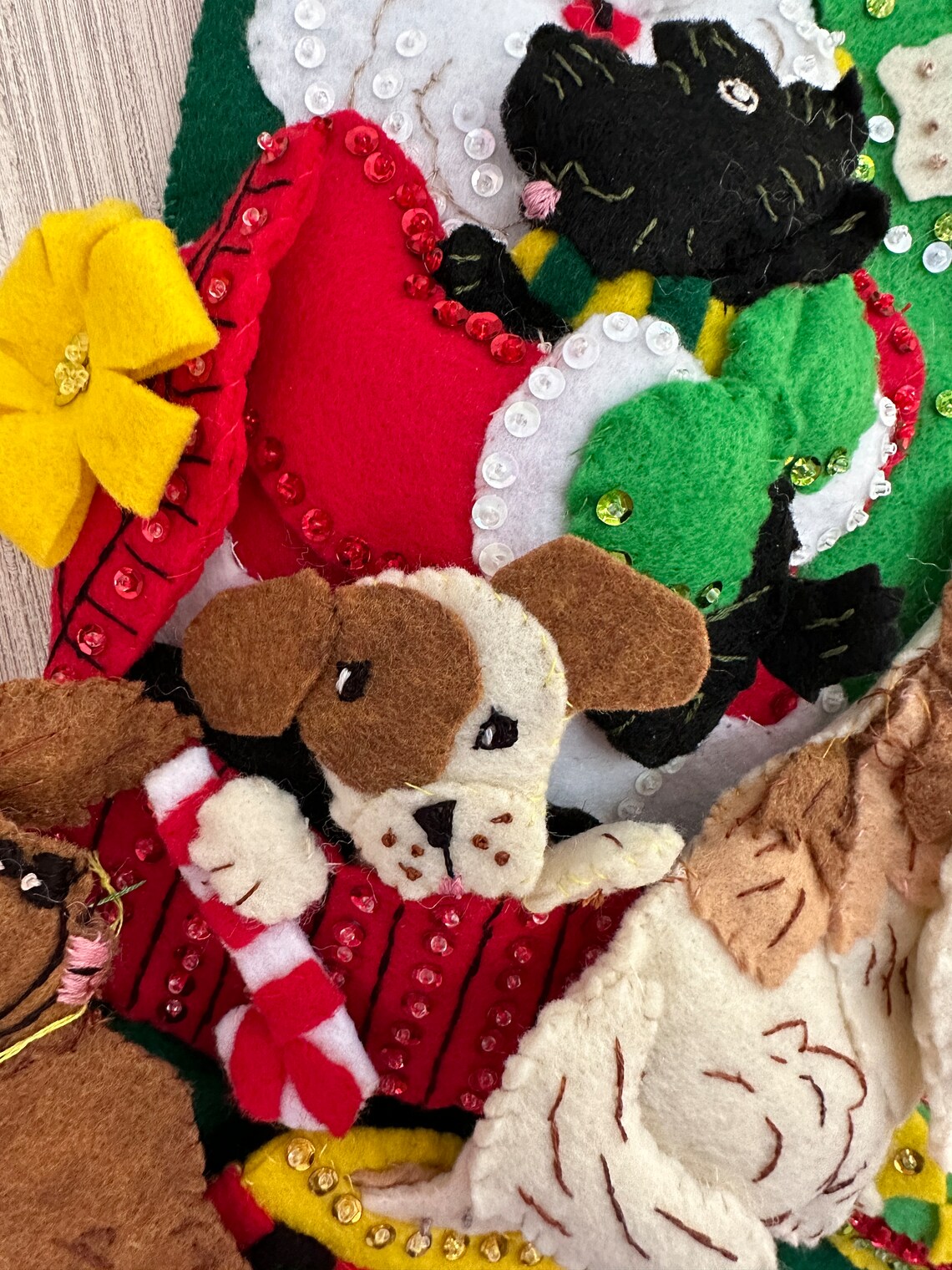 Santa Paws Completed Handmade Felt Christmas Stocking From - Etsy