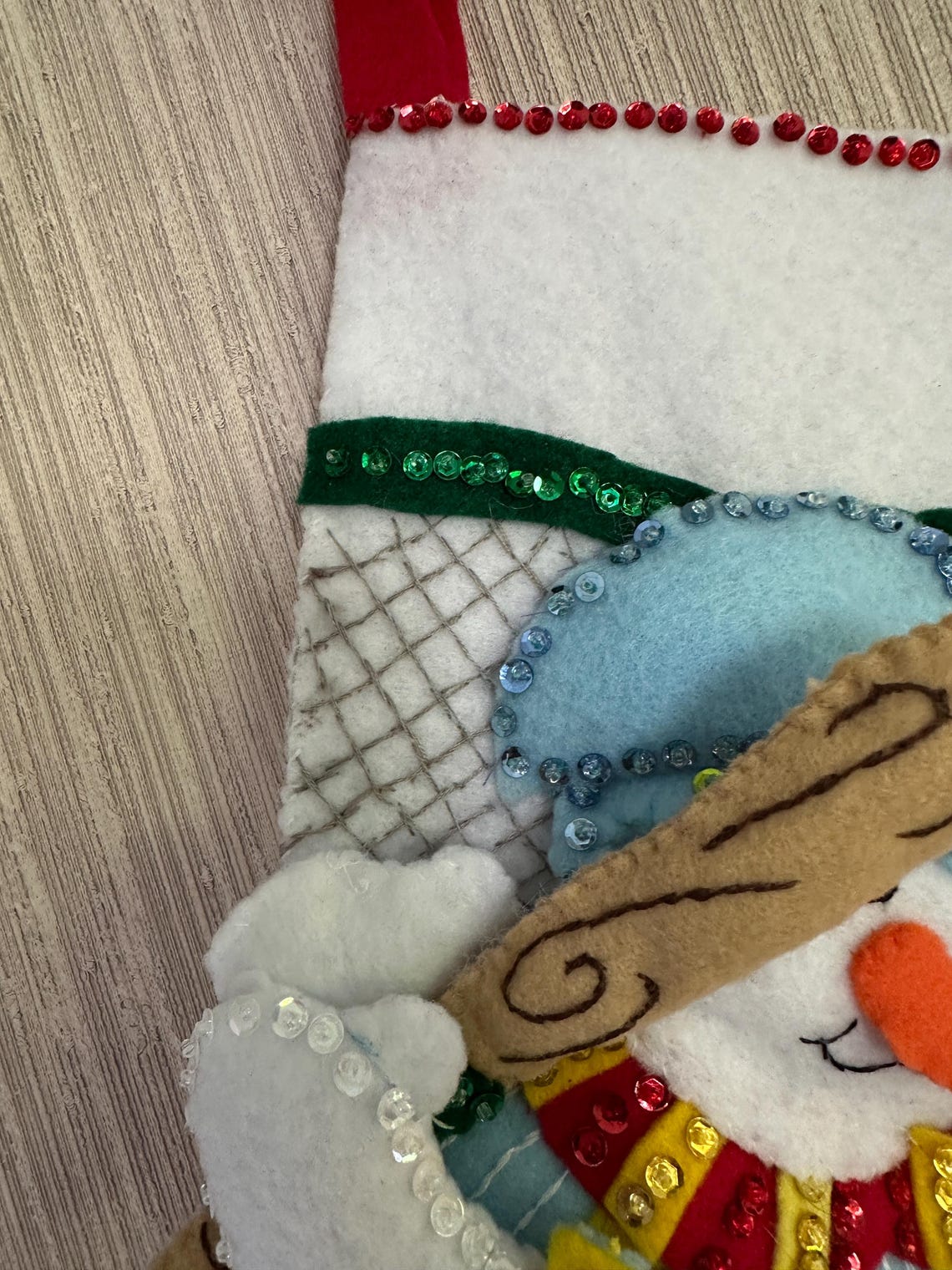 Baseball Snowman Completed Handmade Felt Christmas Stocking From ...