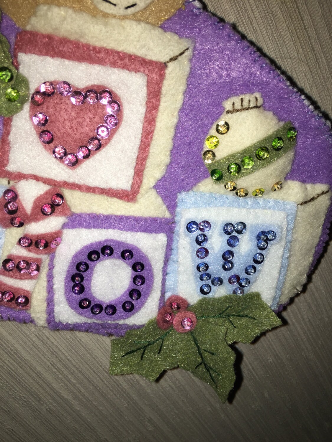 I Love Snow Completed Handmade Felt Christmas Stocking From Bucilla Kit ...
