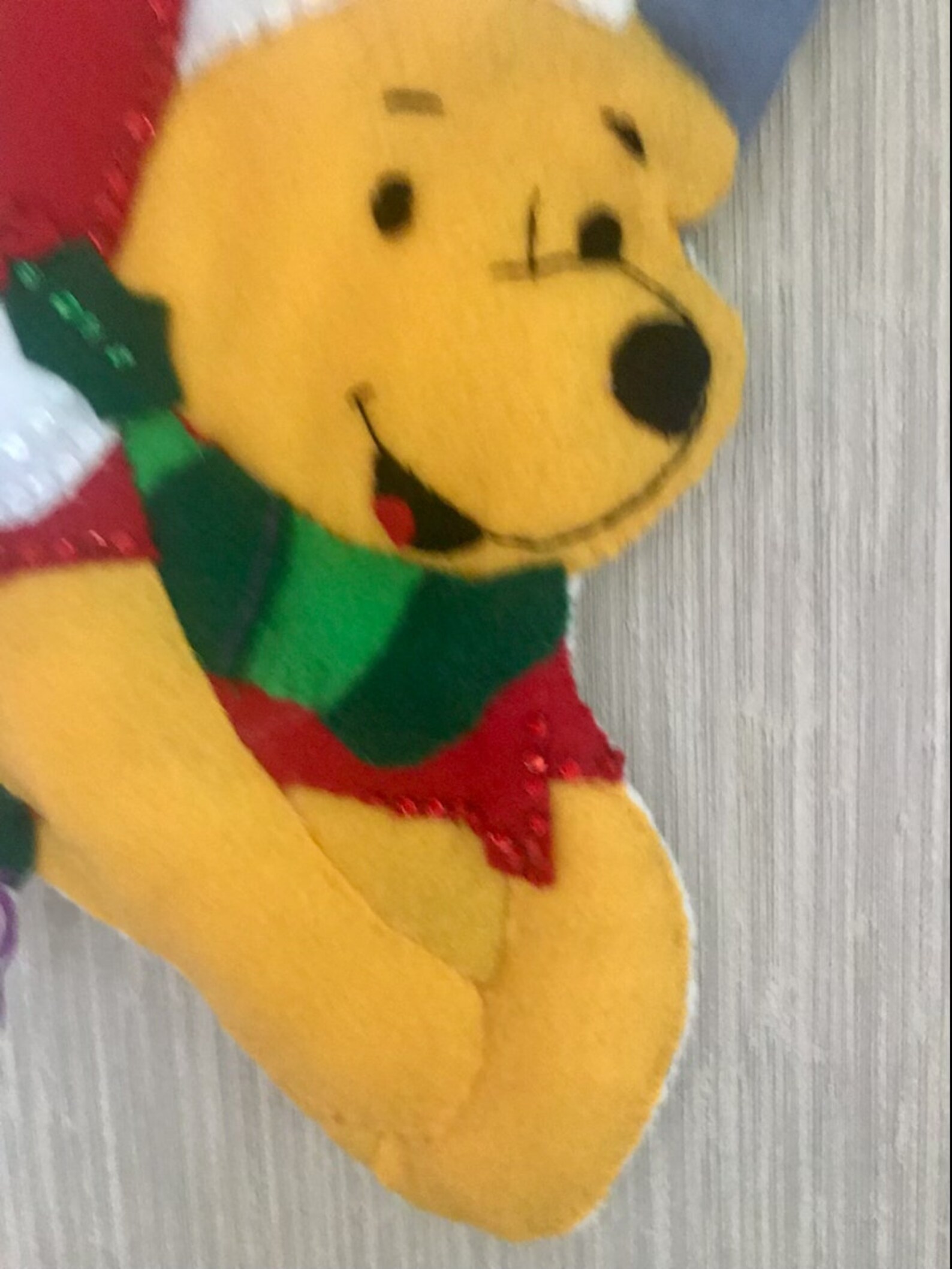 Pooh Bear Completed Handmade Felt Christmas Stocking From Janlynn Kit ...