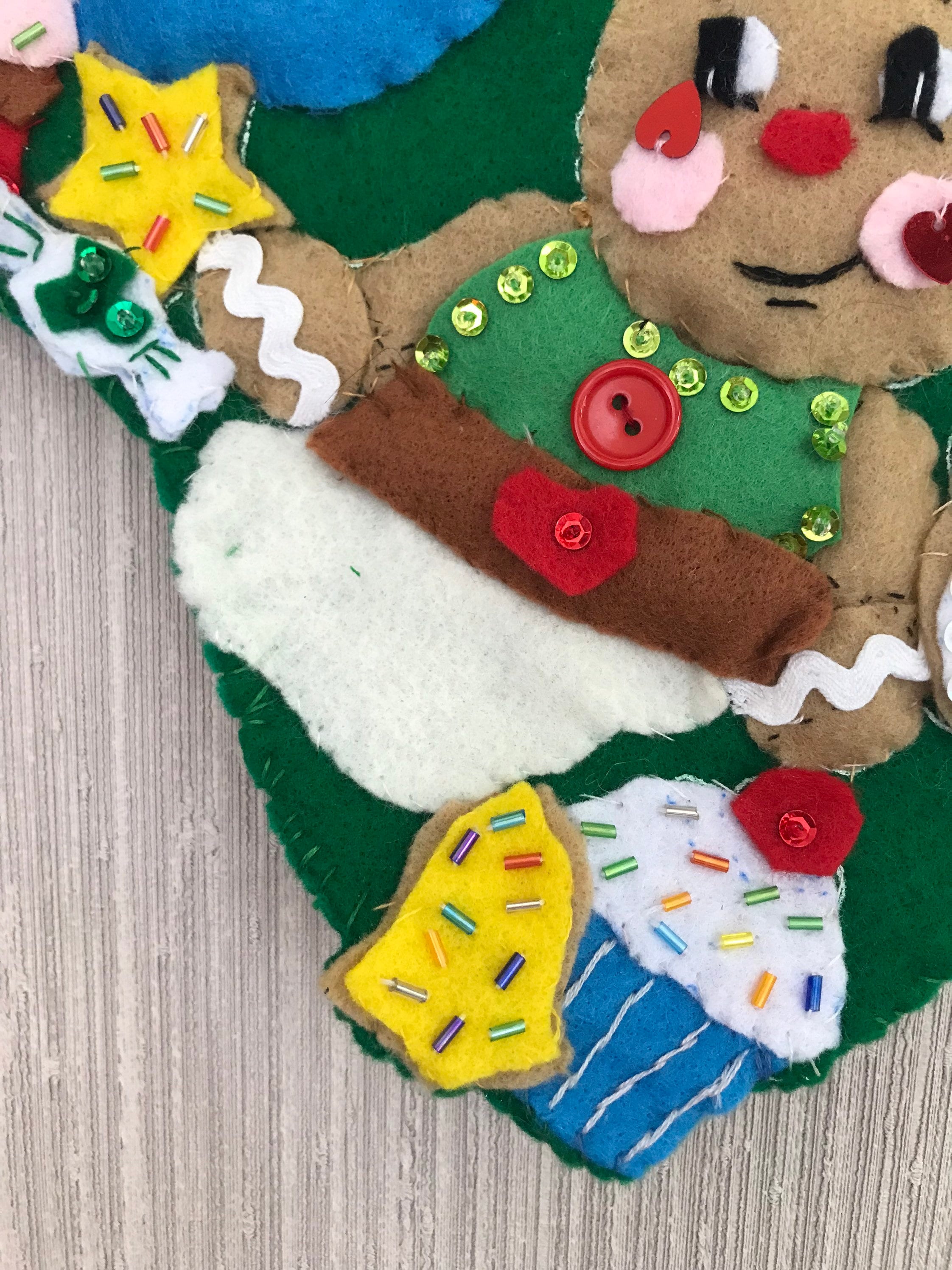 Gingerbread Bakers Handmade Felt Christmas Stocking From Design Works ...