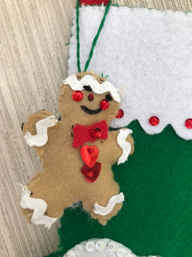 Gingerbread Bakers Handmade Felt Christmas Stocking From Design Works ...