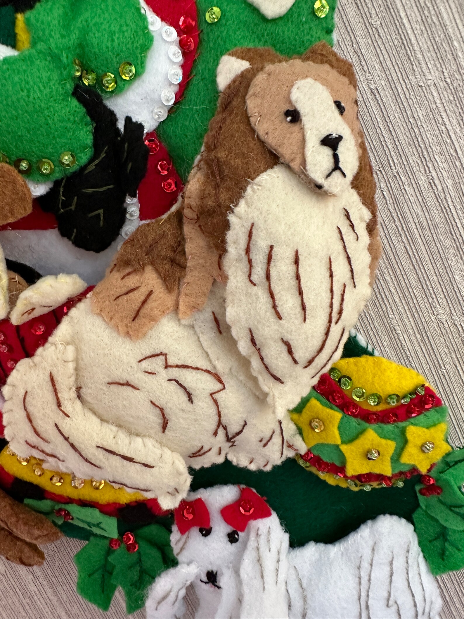 Santa Paws Completed Handmade Felt Christmas Stocking From - Etsy