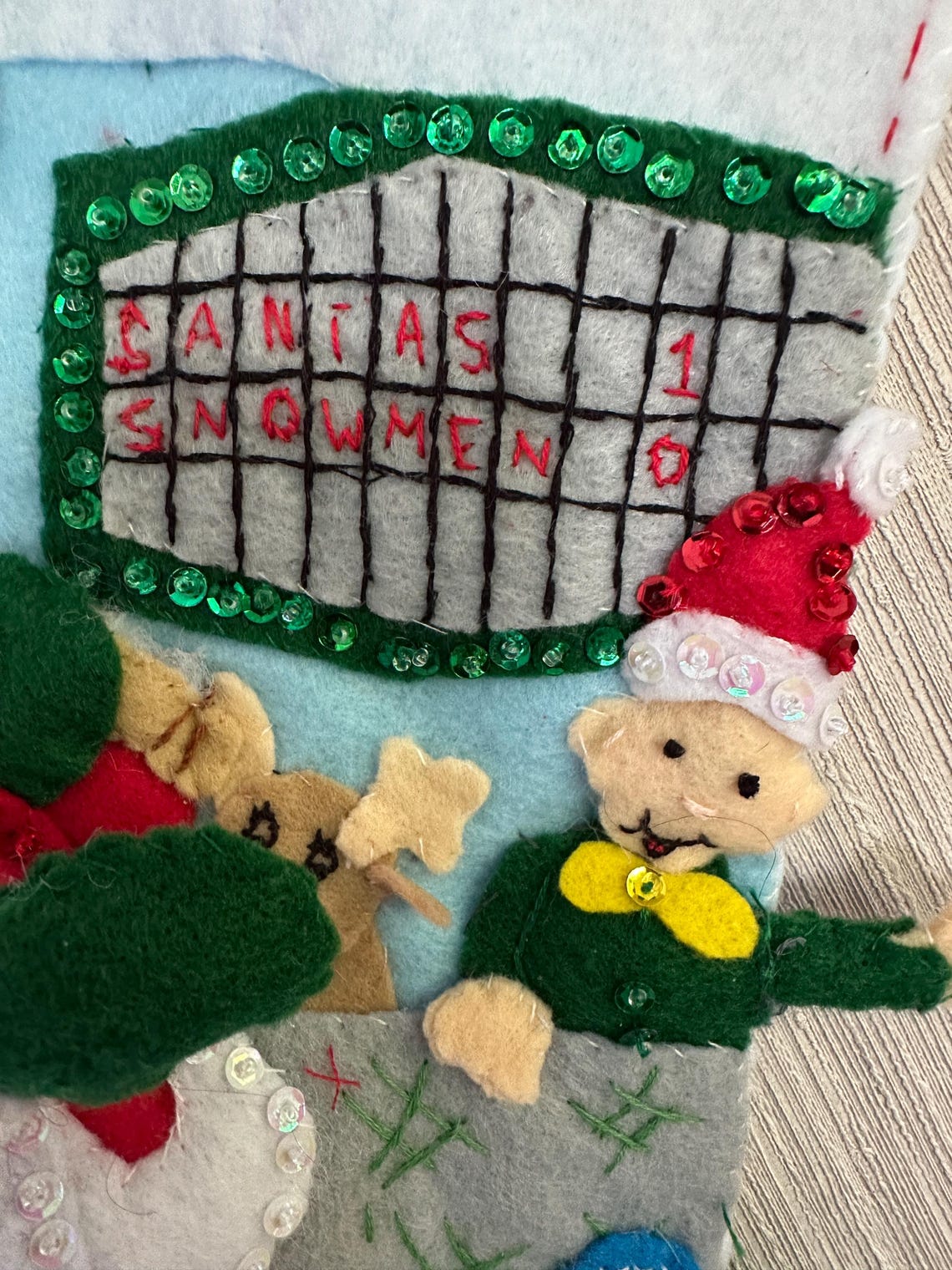 Baseball Santa Completed Handmade Felt Christmas Stocking From Bucilla ...
